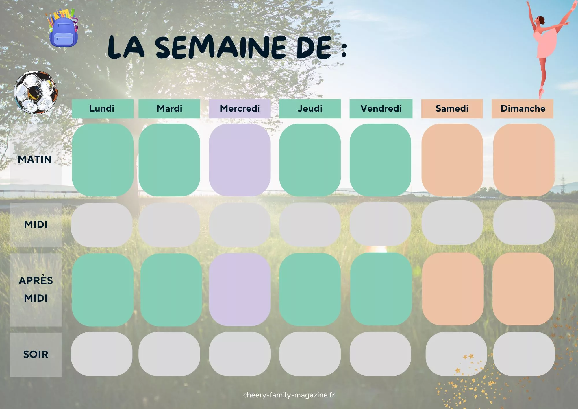 Mon semainier pour enfants